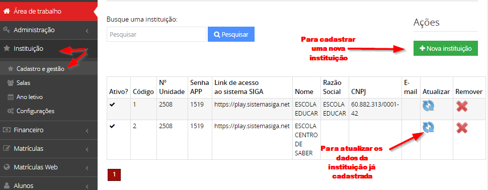 Cadastros Iniciais do Sistema – Manual – Sistema SIGA